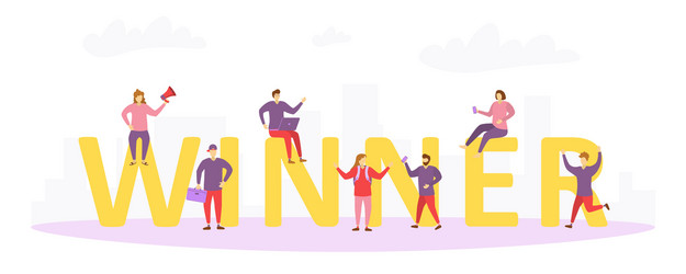 Happy people winners Royalty Free Vector Image