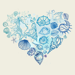 Heart of the shells Royalty Free Vector Image - VectorStock