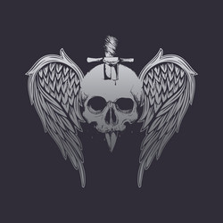 Skull and wings design Royalty Free Vector Image