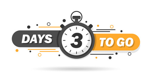 3 days left icon in flat style offer countdown Vector Image