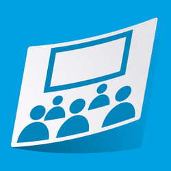 Monochrome audience sticker Royalty Free Vector Image