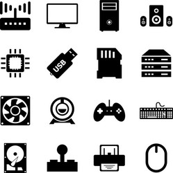 Computer hardware icons Royalty Free Vector Image