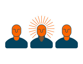 Creative idea smart boss man with light bulb Vector Image