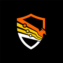 Bird logo with cyber security concept Royalty Free Vector