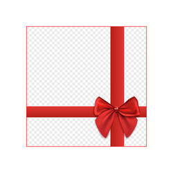 Red round gift box with large bow ribbon Vector Image