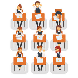Classroom student duty roster stick figure Vector Image