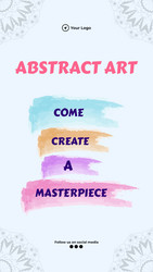 Learn abstract art portrait template design Vector Image