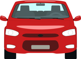 Cartoon red car cabriolet front view Royalty Free Vector