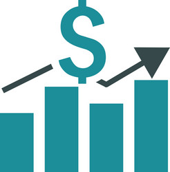 Sales bar chart flat icon Royalty Free Vector Image