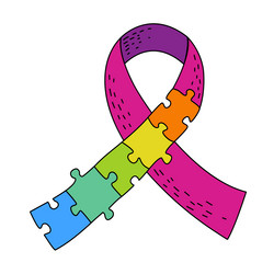 Autism logo in a bold whimsical style human mind Vector Image