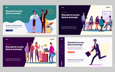 Office employees communication set Royalty Free Vector Image