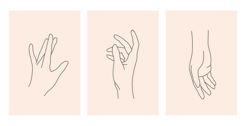 Collection of isolated realistic female hands Vector Image