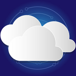 Blank white cut out clouds floating on top of each