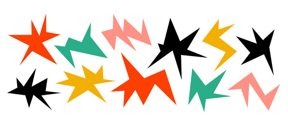 Sharp shapes collection bright irregular sparks Vector Image