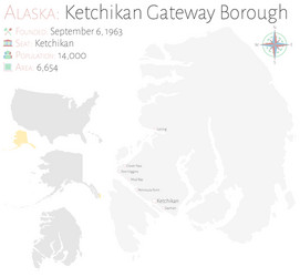 Map of ketchikan gateway borough in alaska usa Vector Image