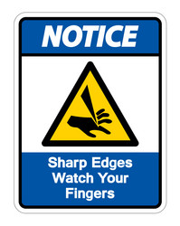 Sharp edges watch your fingers symbol sign Vector Image