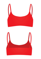Red women top back side and front view Royalty Free Vector