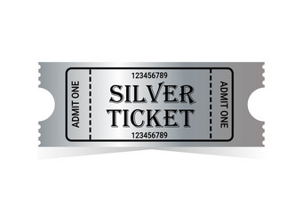 Silver ticket Royalty Free Vector Image - VectorStock