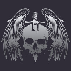 Skull and wings design Royalty Free Vector Image
