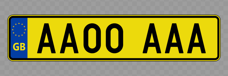 European number plate car information sign Vector Image