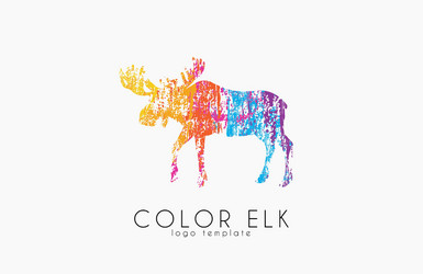 Elk logo color design creative logo Royalty Free Vector