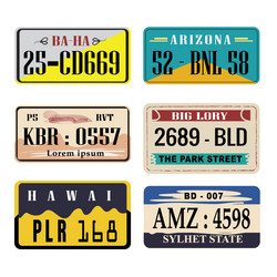 Number plate Royalty Free Vector Image - VectorStock