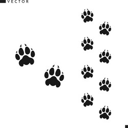 Panther Paw Prints - Silhouette Set Royalty Free Vector