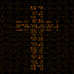 Christian cross of binary code technology logo Vector Image