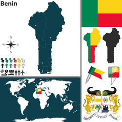 Benin political map of administrative divisions Vector Image