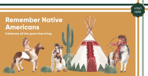 Billboard template with native american Royalty Free Vector