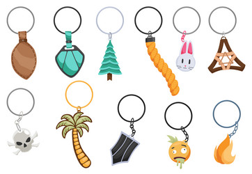 Keychain or keyholder icon cartoon color key ring Vector Image