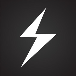 Lightning icon on black background for graphic Vector Image