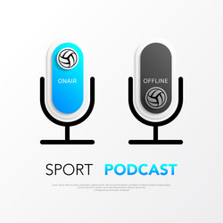 Soccer podcast play microphone Royalty Free Vector Image