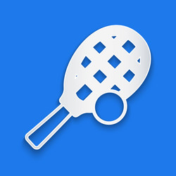 Paper cut tennis racket with ball icon isolated Vector Image