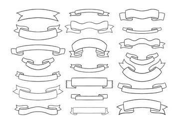 Ribbon divider design isolated vintage Royalty Free Vector