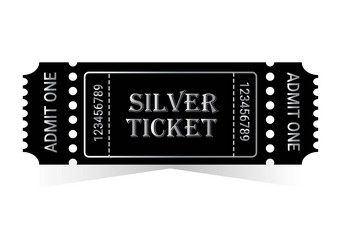 Silver ticket Royalty Free Vector Image - VectorStock