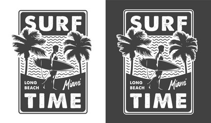 Vintage surfing emblems for web design or print Vector Image