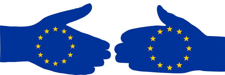 European handshake Royalty Free Vector Image - VectorStock