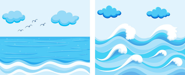 Nature scene with blue ocean Royalty Free Vector Image