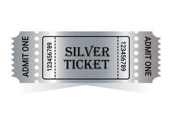Silver ticket Royalty Free Vector Image - VectorStock