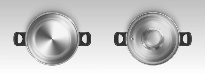Empty frying pans top view Royalty Free Vector Image