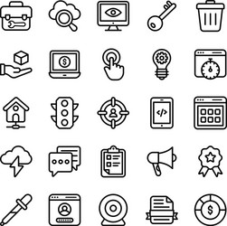 Web programming flat icons pack Royalty Free Vector Image