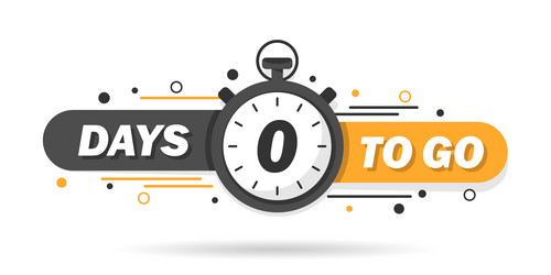 One day to go no of days left badges Royalty Free Vector