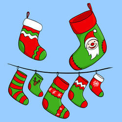 Christmas socks text frame Royalty Free Vector Image