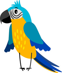 Ara parrot cartoon icon in flat design Royalty Free Vector