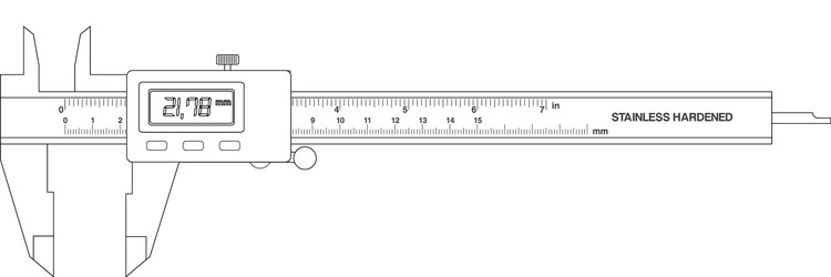 Vernier micrometer icon simple precision Vector Image
