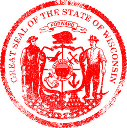 Wisconsin state seal Royalty Free Vector Image