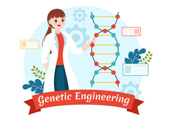 Genetic engineering and dna modifications Vector Image