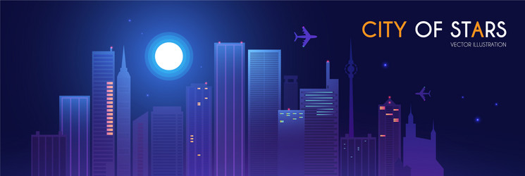 Night city urban landscape simple design Vector Image