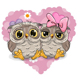 Two cartoon owls Royalty Free Vector Image - VectorStock
